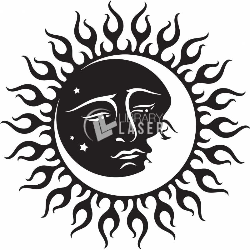 sol y luna para corte láser